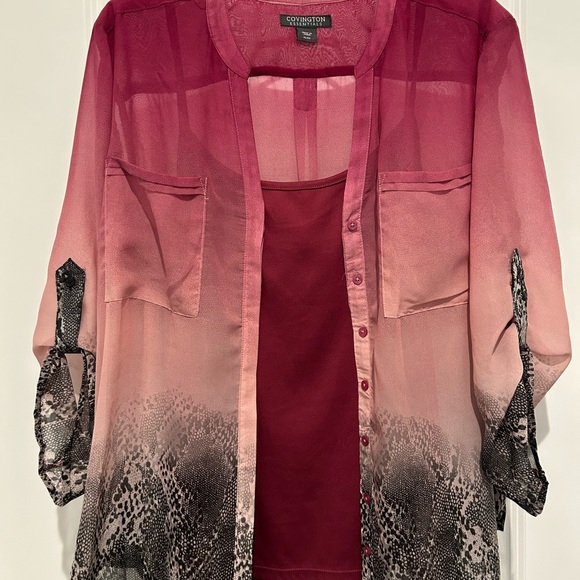 Covington | Tops | Covington Pink Ombre Blouse With Cami | Poshmark